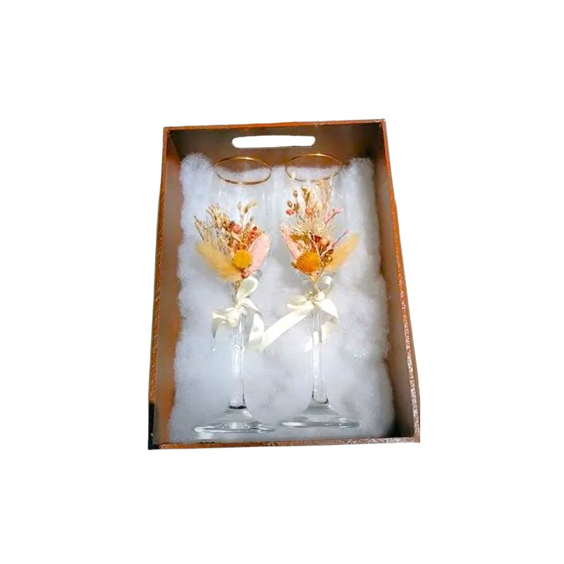 🥂Caja con Copas Decoradas 🥂